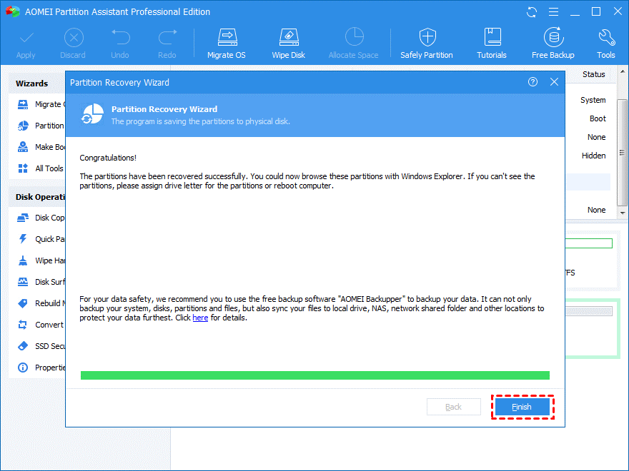Partition Recovery-Recover Lost or Deleted Partitions Windows 10/8/7