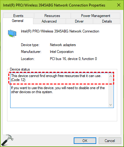 Fixed: This Device Cannot Find Enough Free Resources... (Code 12)